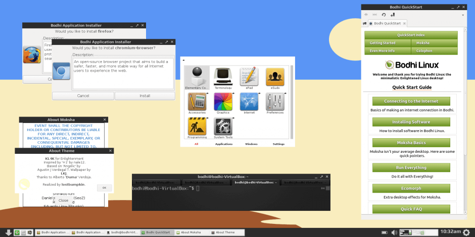 Moksha Desktop - Bodhi Linux