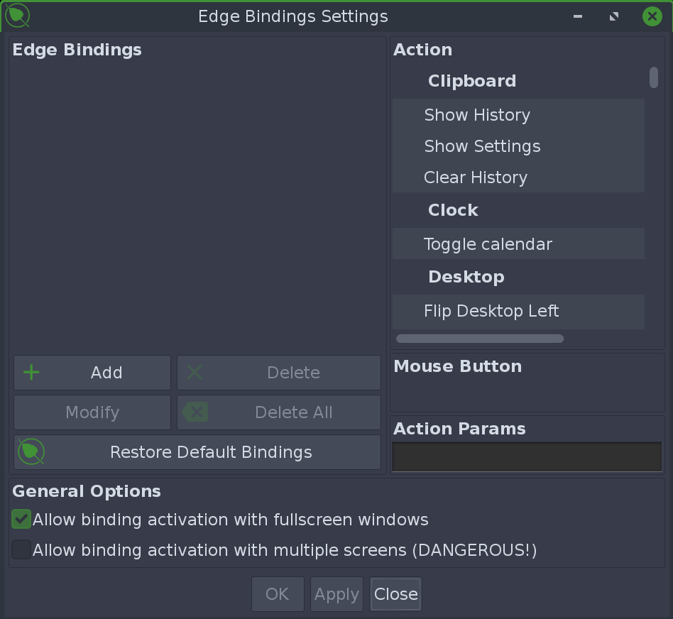 Key Bindings and Edge Bindings - Bodhi Linux