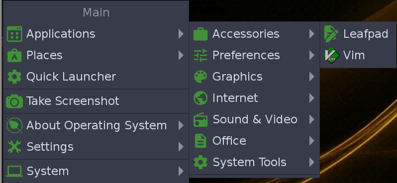 The Menu System - Bodhi Linux